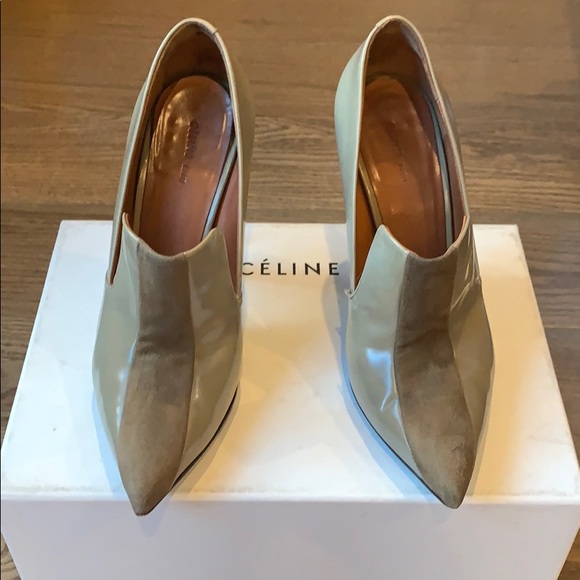 Celine | Shoes | Celine Leather And Suede Loafer Pump | Poshmark